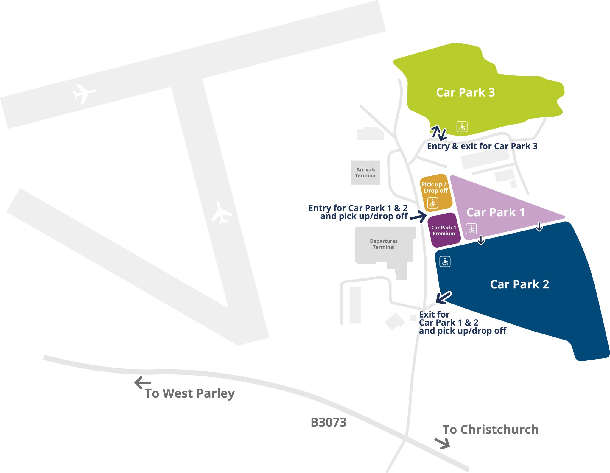 Car Parks Map - Bournemouth Airport